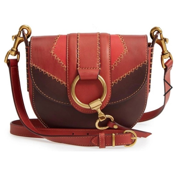 Frye | Bags | Frye Ilana Color Block Small Saddle Crossbody Bag Red ...